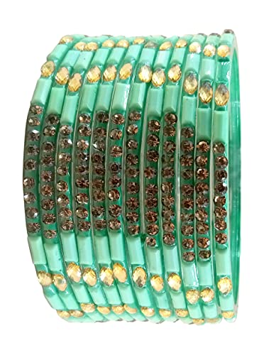 Buy The Golden Cascade Sentro Color Glass Bangles with Cutting Design ...