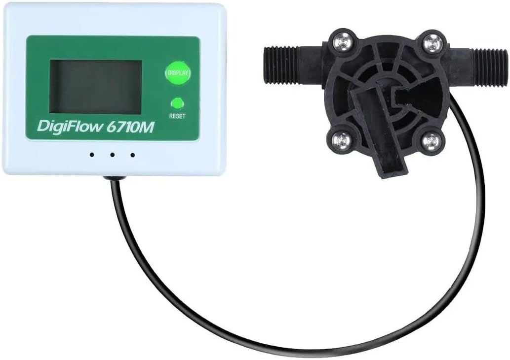 DigiFlow Digitaler Durchflusszähler und Messgerät für Durchflussrate mit 1/4 Zoll NPT (1,9 cm ...