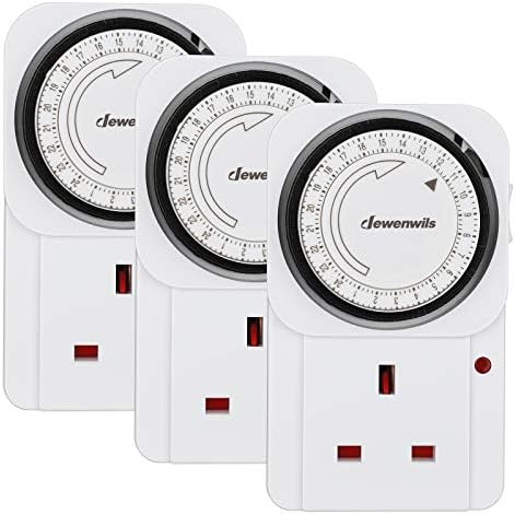 DEWENWILS Timer Plug Socket UK, 24 Hour Programmable Energy Saving ...