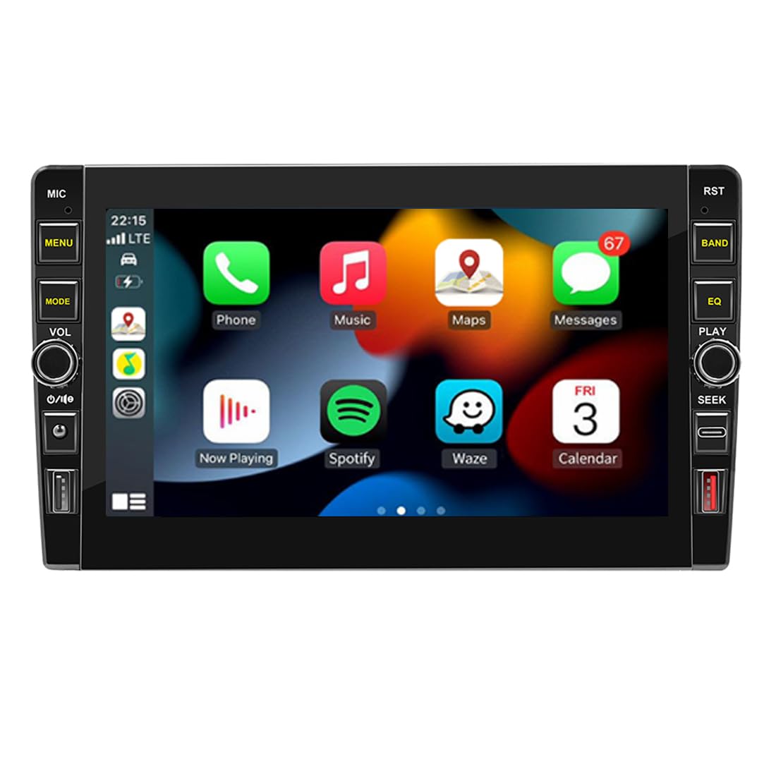 BOOMBOOST 8 Inch Double Din Android Car Stereo Wireless CarPlayer ...