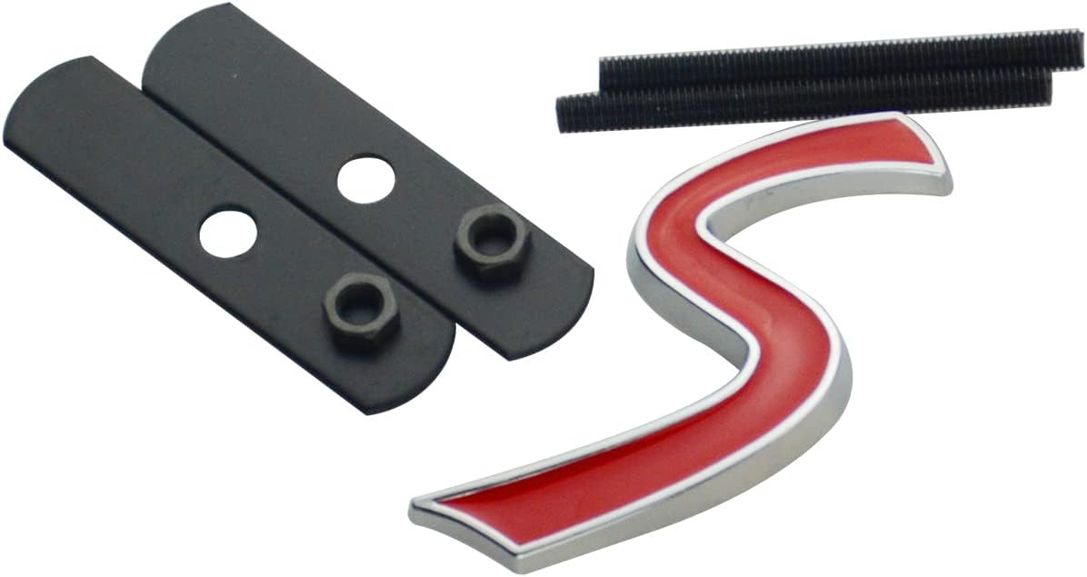 Amazon.com: S Lettering Emblem Badge Front Grille Chrome w/Mount for ...