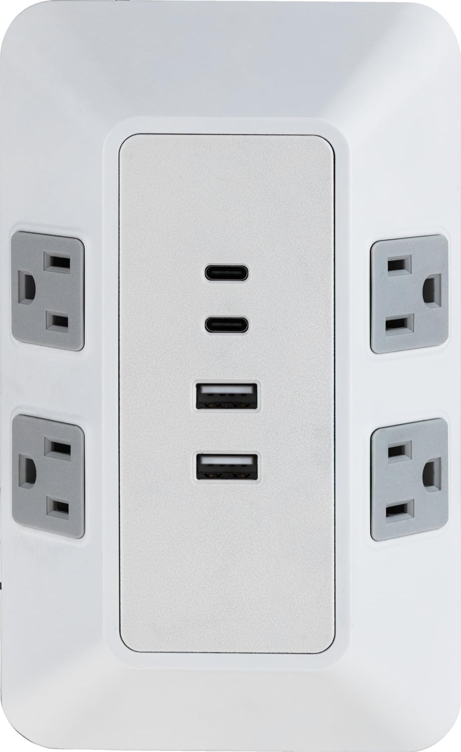 GE 2 USB C Outlet Extender, Grounded Wall Tap, 2 USB A, 4 Adapter ...