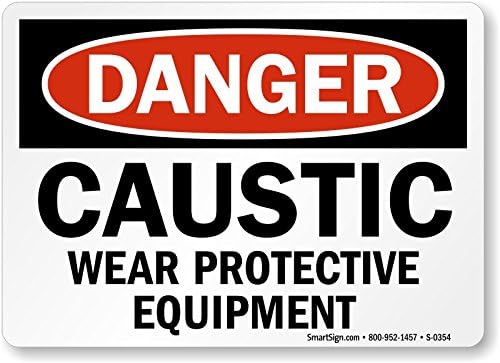 Amazon.com: Danger: Caustic Wear Protective Equipment, Laminated Vinyl ...