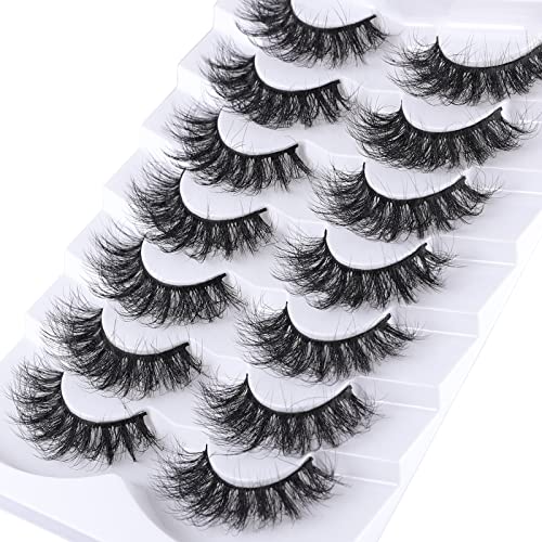 False Eyelashes Cat Eye Faux Mink Lashes Natural Look Fluffy Wispy ...