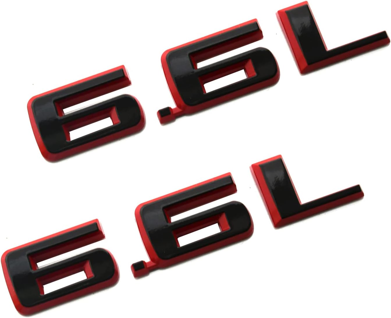 Amazon.com: 2Pcs 6.6L L8T V8 Hood Liter Gas Emblem Engine Badge 6.6L ...