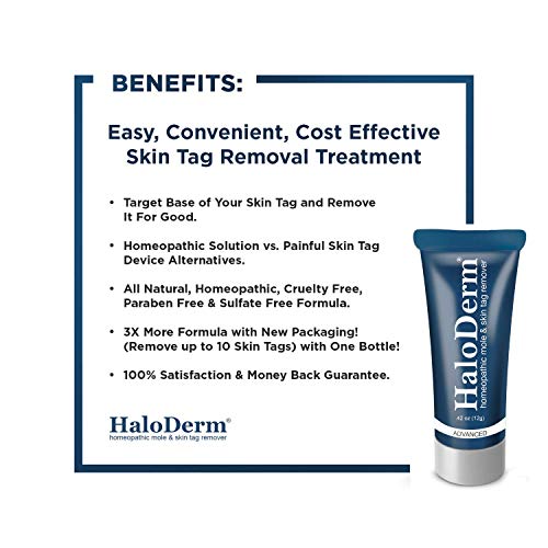 HaloDerm Advanced Skin Tag Remover & Mole Remover - Natural Skin Tag ...