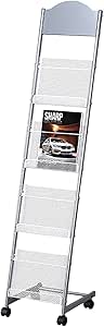 Amazon.com: Newspaper Racks Floor Rolling Magazine Rack with Wheels ...