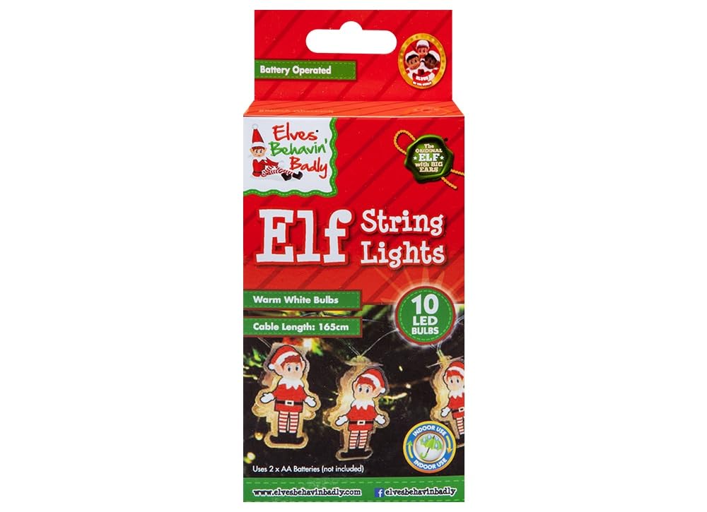PMS LED Elves Behaving Badly String Lights Elf Christmas Lights 1.65m ...