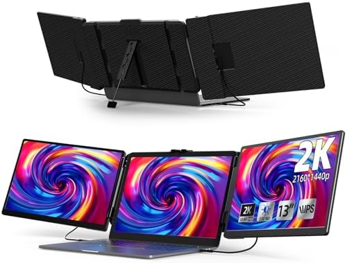 KOJOM 13" 2K IPS 1440P Triple Screen Laptop Monitor Extender - Plug ...