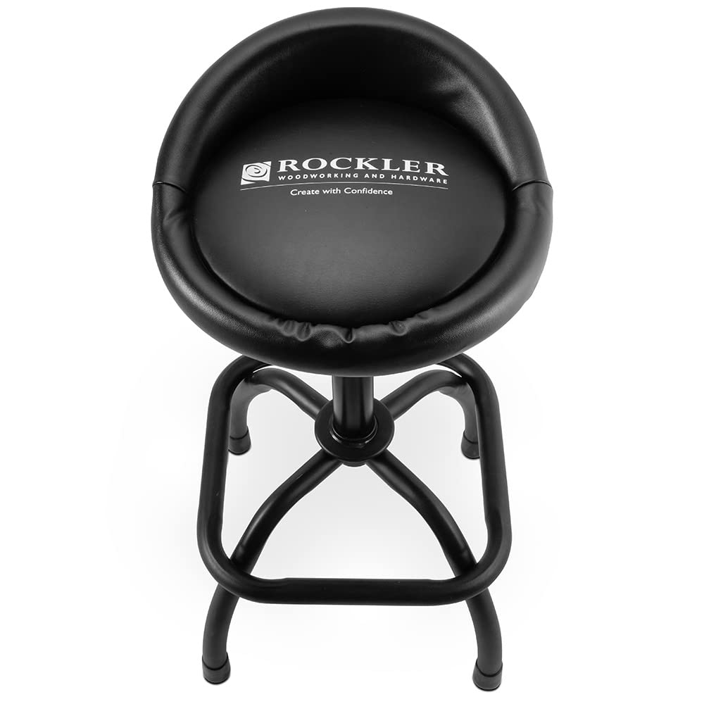Amazon.com: ROCKLER Pneumatic Shop Stool w/Backstop – Matte Black ...