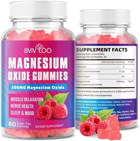 Amazon.com: Magnesium Oxide 500mg Gummies for Vegan Sugar-Free ...