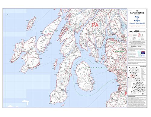 Postcode Sector Map 24 Islay and Kintyre (Aluminium frame ...