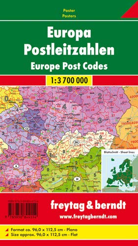 Europe Post Codes Map Flat in a Tube 1:3 700 000: 9783850844154: Amazon ...