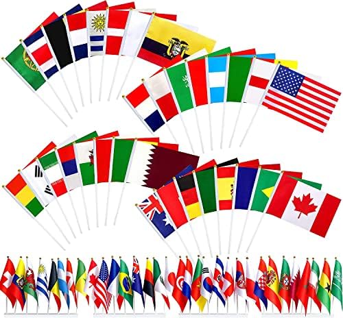 Amazon.com: 2022 Qatar World Cup Flags,32 Countries Hand Held ...