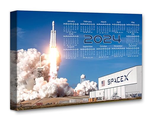 Amazon.com: Calendar 2024 Poster - SpaceX Rocket Launch - Modern ...