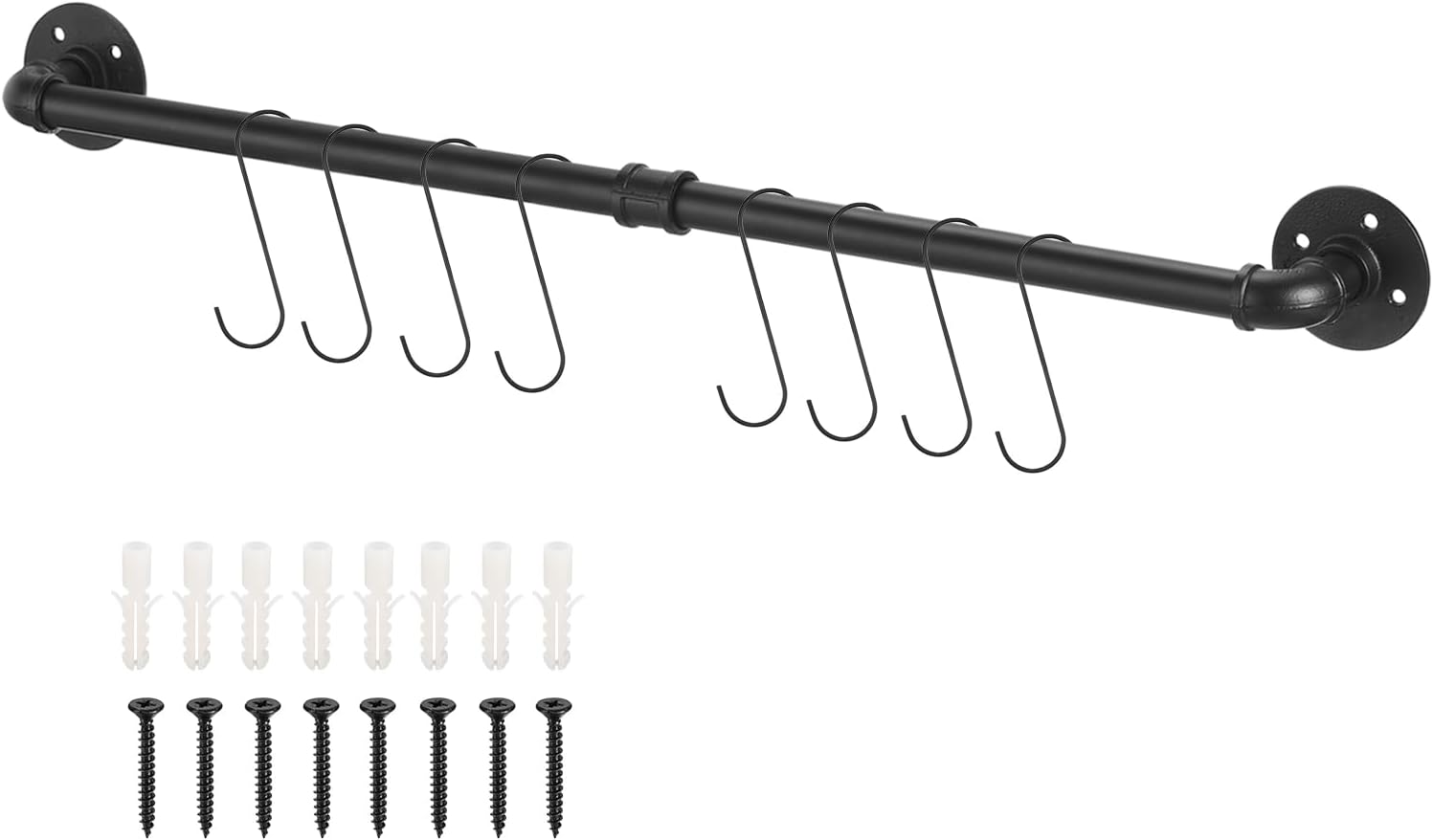 Amazon.com: uxcell Wall Mounted Towel Rack, Industrial Pipe Towel Bar ...