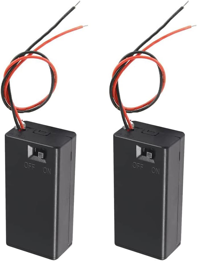 Amazon.com: LAMPVPATH (Pack of 2) 9v Battery Holder, 9 Volt Battery ...
