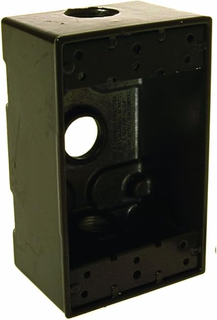 Hubbell-Raco 5320-2 Weatherproof Box, 1 Gang, 18.3 Cu-in X 4-1/2 in L X ...