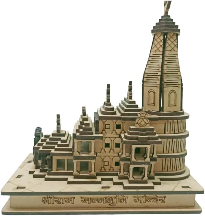 Amazon.com: BEXCO Shri Ram Mandir Ayodhya 3D Model Wooden Temple Hand ...