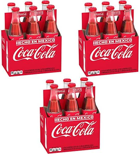 Amazon.com : Mexican Coke Glass Bottle, 12 fl oz, 6 Pack Pack of 3 ...