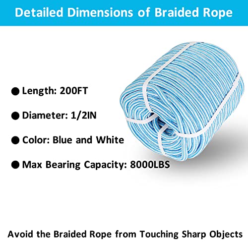 Snapklik.com : Elfinrm Arborist Tree Rope, 1/2inch By 200FT, 24 Strand ...