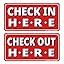 Amazon.com: GEEKBEAR Check In Here/Check Out Here Sign (Black, 2 Pack ...