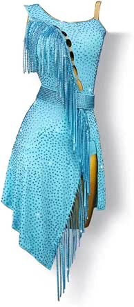 Amazon.com : ZYDANC A,4XS,Women Tassel Tango Cha Cha Competition ...