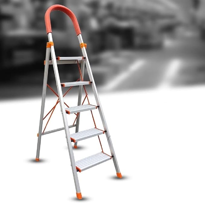 BESTOR® Heavy Duty 5 Step Ladder, Portable Step Stool Ladder, Aluminum ...