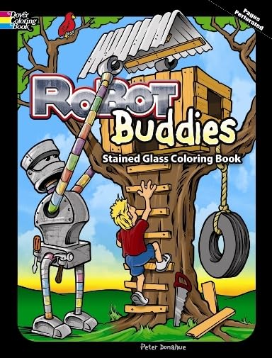 Amazon.com: Robot Buddies Stained Glass Coloring Book: 9780486486734 ...