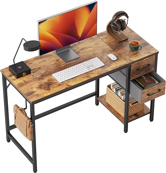 Cubiker Computertisch für das Home Office mit Schubladen, 100 cm ...