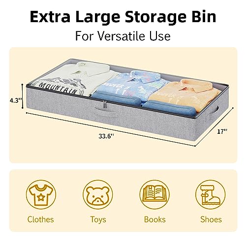 TidyCorner 2-Pack Under Bed Storage Containers, 4.5 Inches Tall Low ...