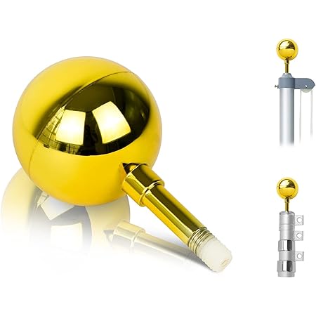 Amazon.com: Gold Flag Pole Ball Topper Ornament, 3 Inch Anodized ...