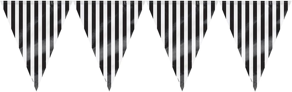 Amazon.com: 12ft Black Striped Pennant Banner : Home & Kitchen