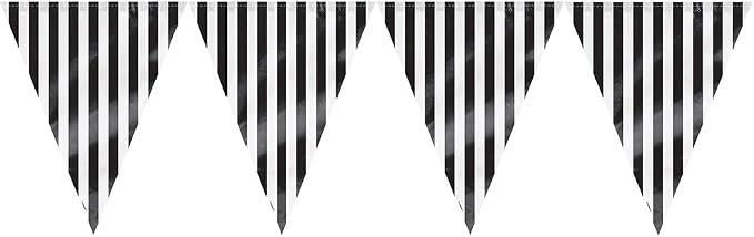 Amazon.com: 12ft Black Striped Pennant Banner : Home & Kitchen