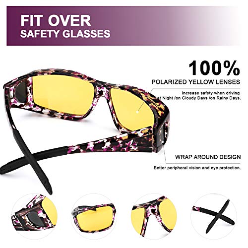Snapklik.com : LVIOE Wrap Around Night-Vision Glasses, Fit Over ...