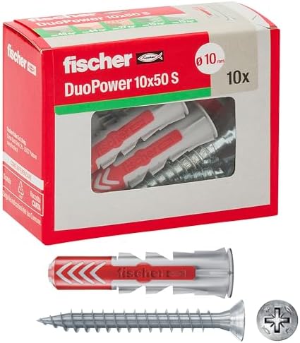 Fischer 50 chevilles SX Plus 10 x 50 mm pour mur plein, brique perforée ...