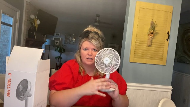 Watch 6-Inch Rechargeable Desk Fan with 4 Speed Levels on Amazon Live