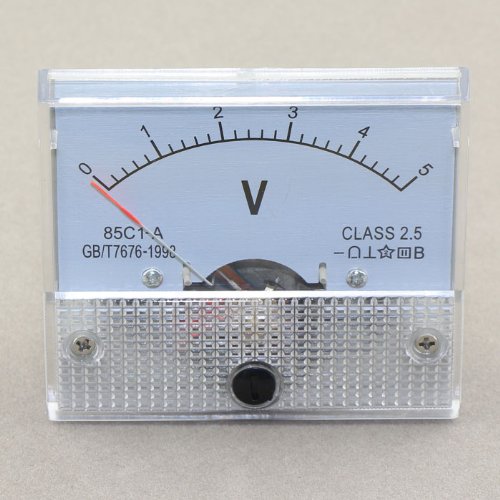 DROK Analog Volt Meter DC 0~5V Panel Voltmeter Gauge Voltage ...