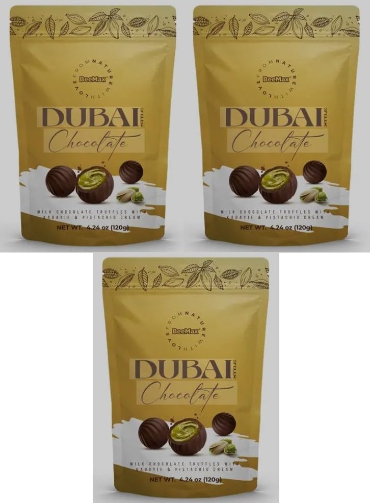 BeeMax Dubai Style Milk Chocolate Truffles with Kadayif & Pistachio ...