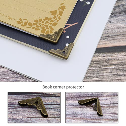 OTOTEC 50PCS Metal Book Corner Protector Bronze Edge Cover Vintage ...
