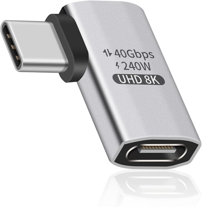 Amazon.com: Duttek 240W Right Angle USB-C Adapter, 40Gbps USB C 90 ...