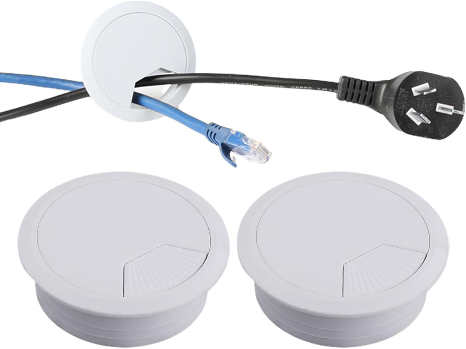 2PCS Passe Cable Bureau 60 mm,Passes-Câbles de Bureau en Plastique ...