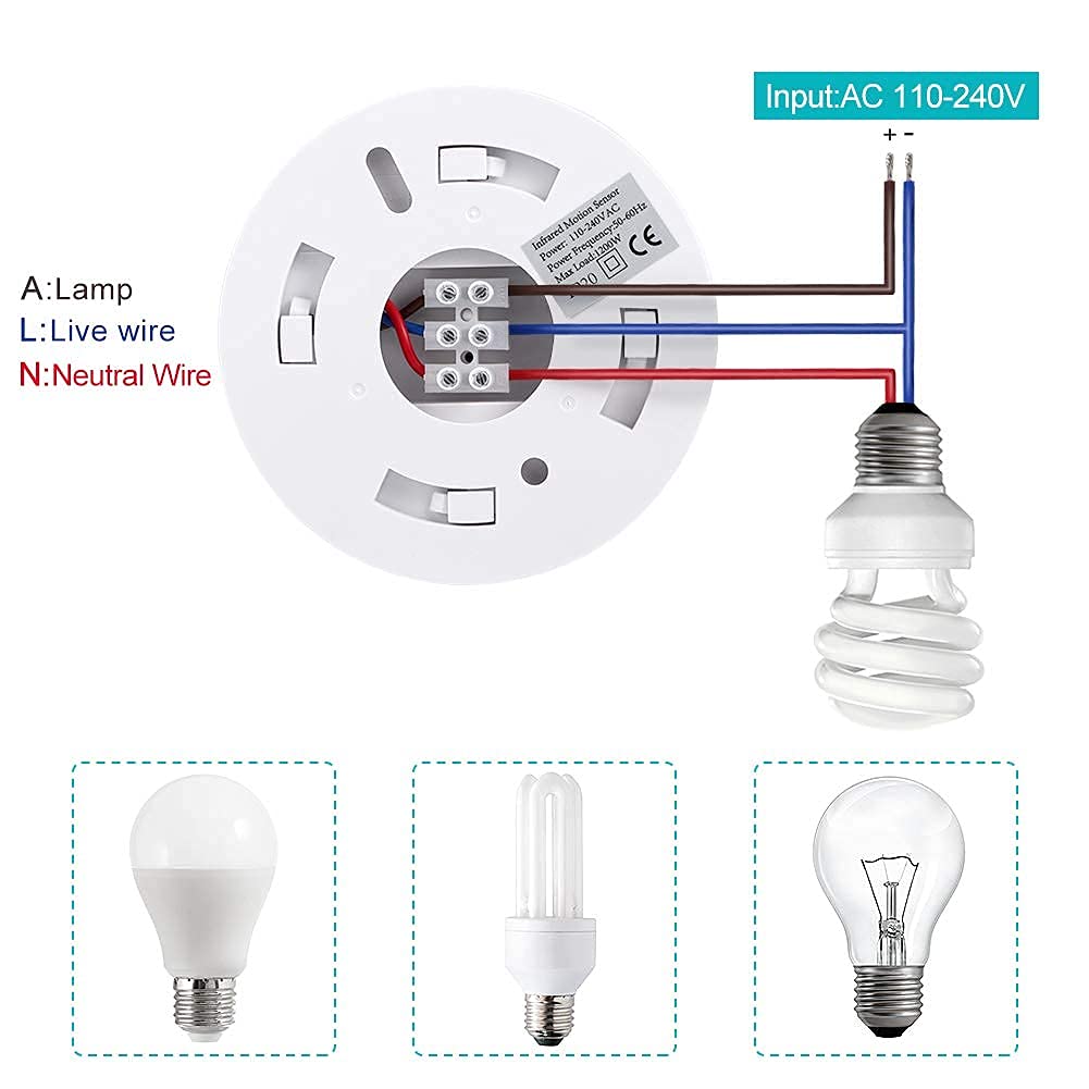 Fluorescent Motion Sensors Energy Saving Parking Lot Warehouse Smart