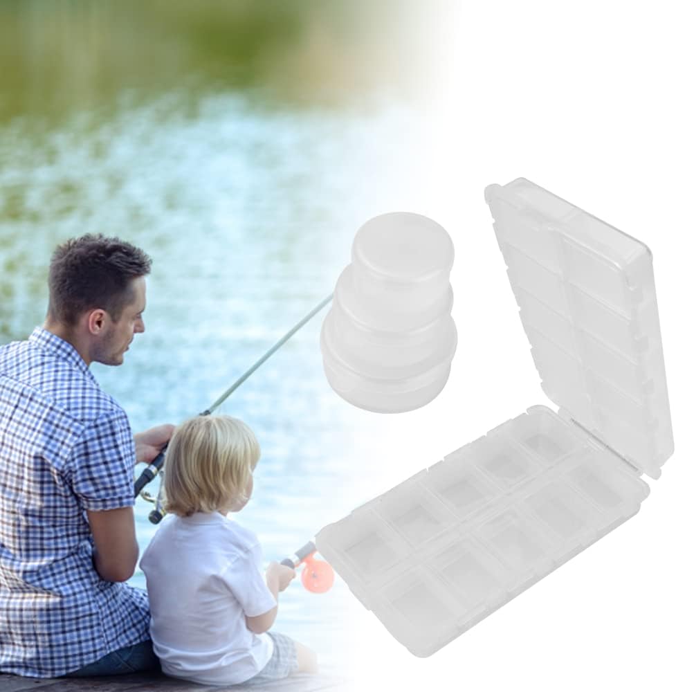 BUENTYA Fishing Tackle Box,20 Compartments Foldable Tackle Boxes Transparent Plastic Box ...