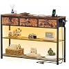 Amazon.com: Furologee Console Table with Charging Station & 3 Fabric ...