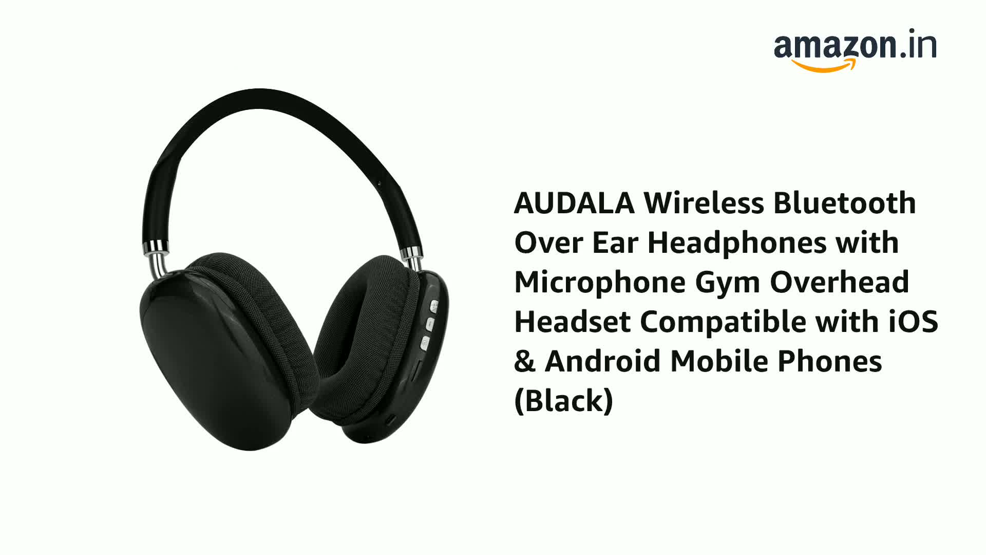 Watch AUDALA Wireless Bluetooth Over Ear Headphones with Microphone Gym ...