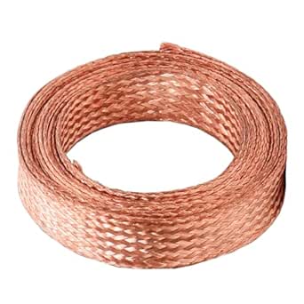 Amazon.com: Copper Wire,Flat Copper Braided Cable, Bare Copper Braid ...