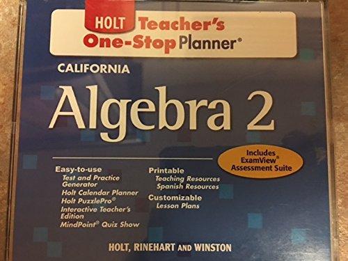 Amazon.com: Holt Algebra 2 California: Teachers One-Stop Planner CD-ROM ...