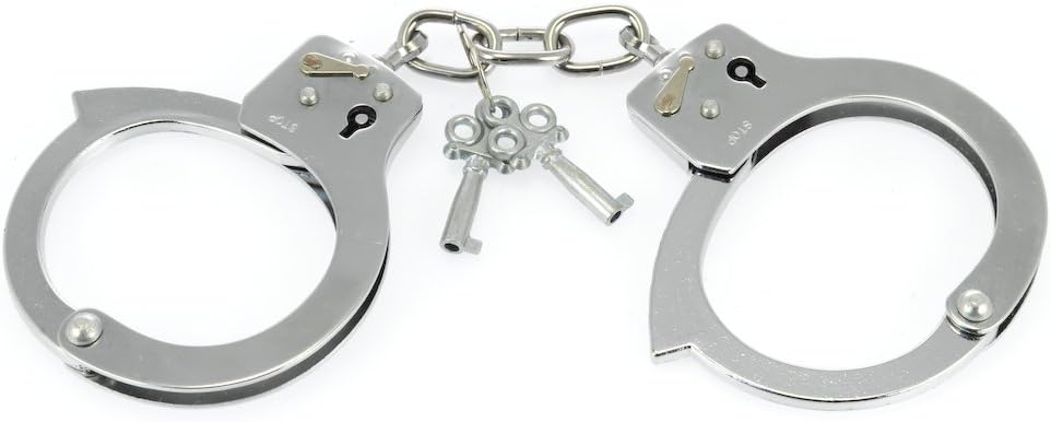 Polizei Handschellen mit Kette, Stahl vernickelt, schwere Ausführung ...