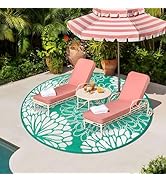 Amazon.com: Homcomoda Round Outdoor Patio Rugs 6Ft Waterproof Indoor ...